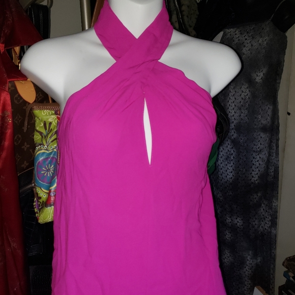 DO+BE | Tops | Dobe Hot Pink Halter Top | Poshmark
